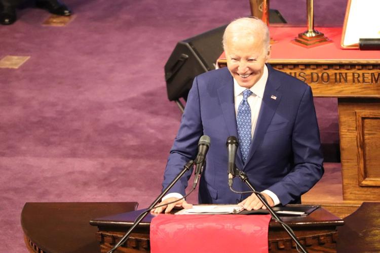 Photos: President Biden at Mt. Airy Church of God in Christ | Local ...