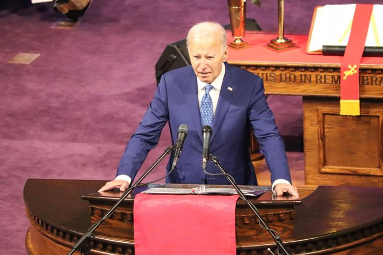 Photos: President Biden at Mt. Airy Church of God in Christ | Local ...