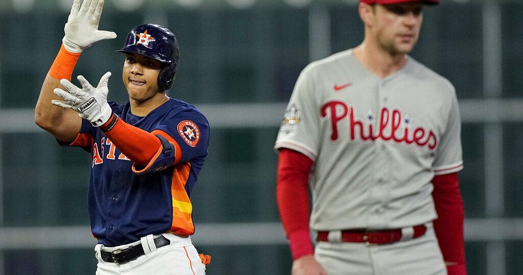 Astros burst ahead, beat Phillies 5-2, tie World Series 1-1 | Sports ...