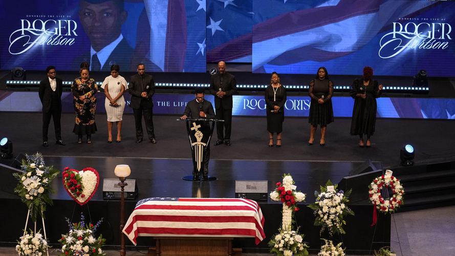 Hundreds pack funeral for Roger Fortson, the Black airman killed in his ...