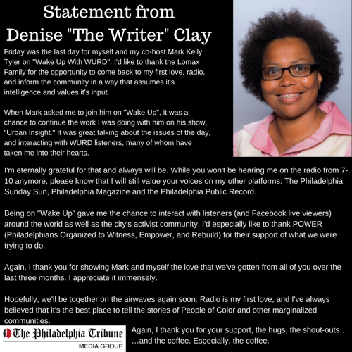 Rev. Mark Tyler and Denise Clay leave WURD Radio | News | phillytrib.com