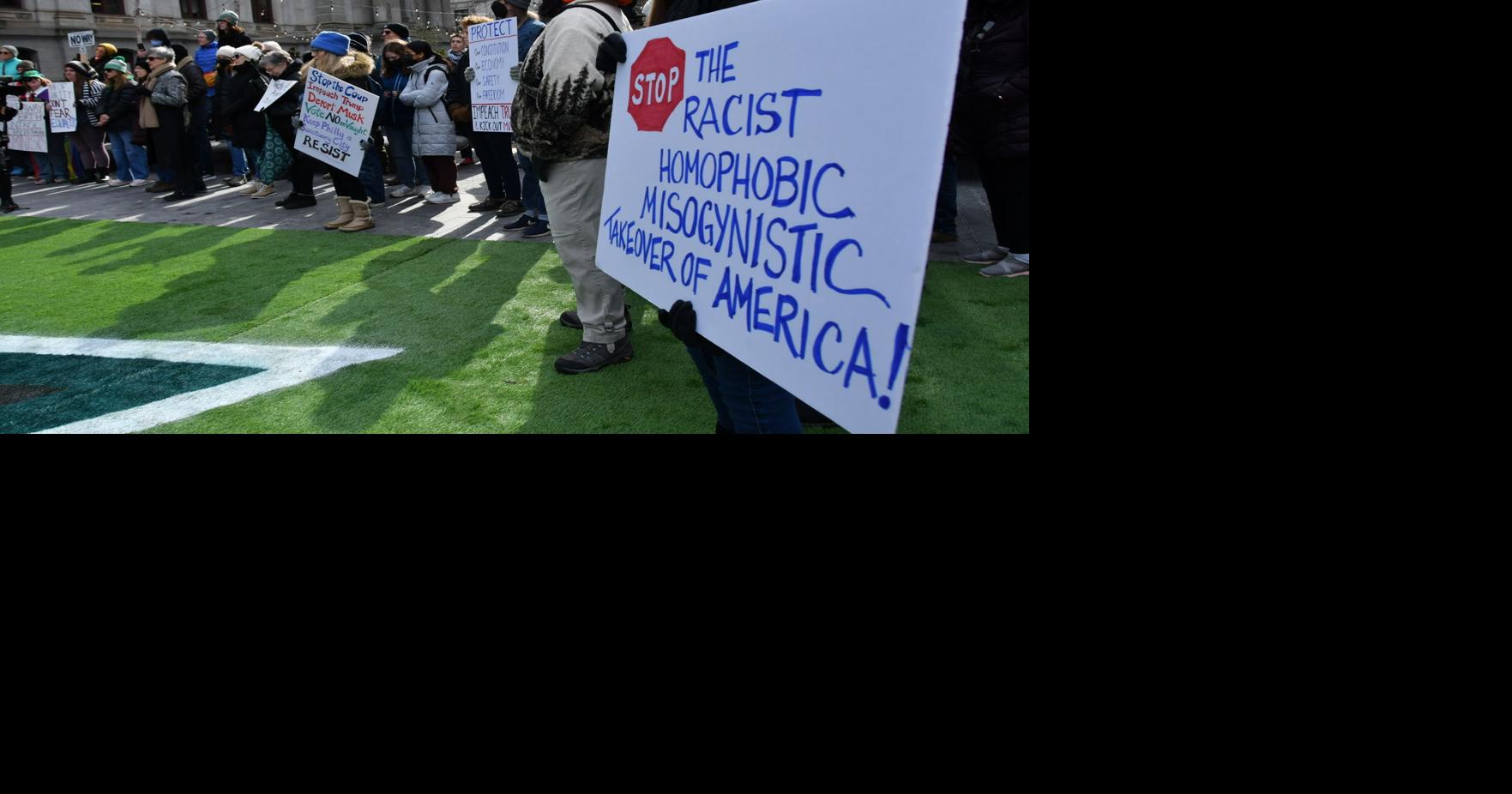 People rally in Philly, across U.S. against Trump's policies, Musk ...