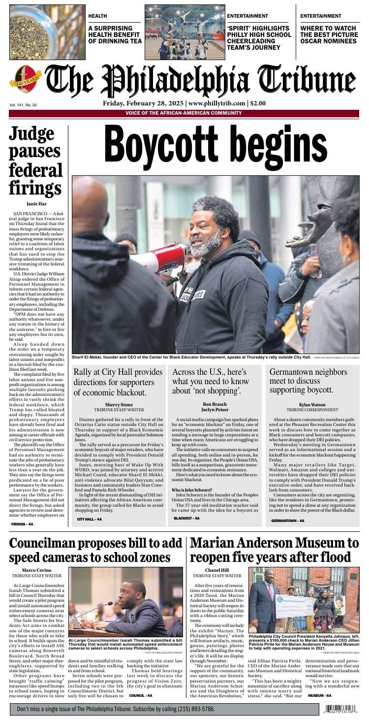 Page A1 | The Philadelphia Tribune e-Edition | phillytrib.com