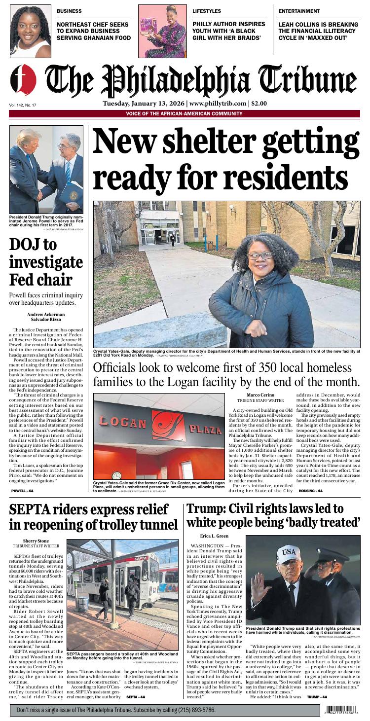 Page A1 | The Philadelphia Tribune e-Edition | phillytrib.com