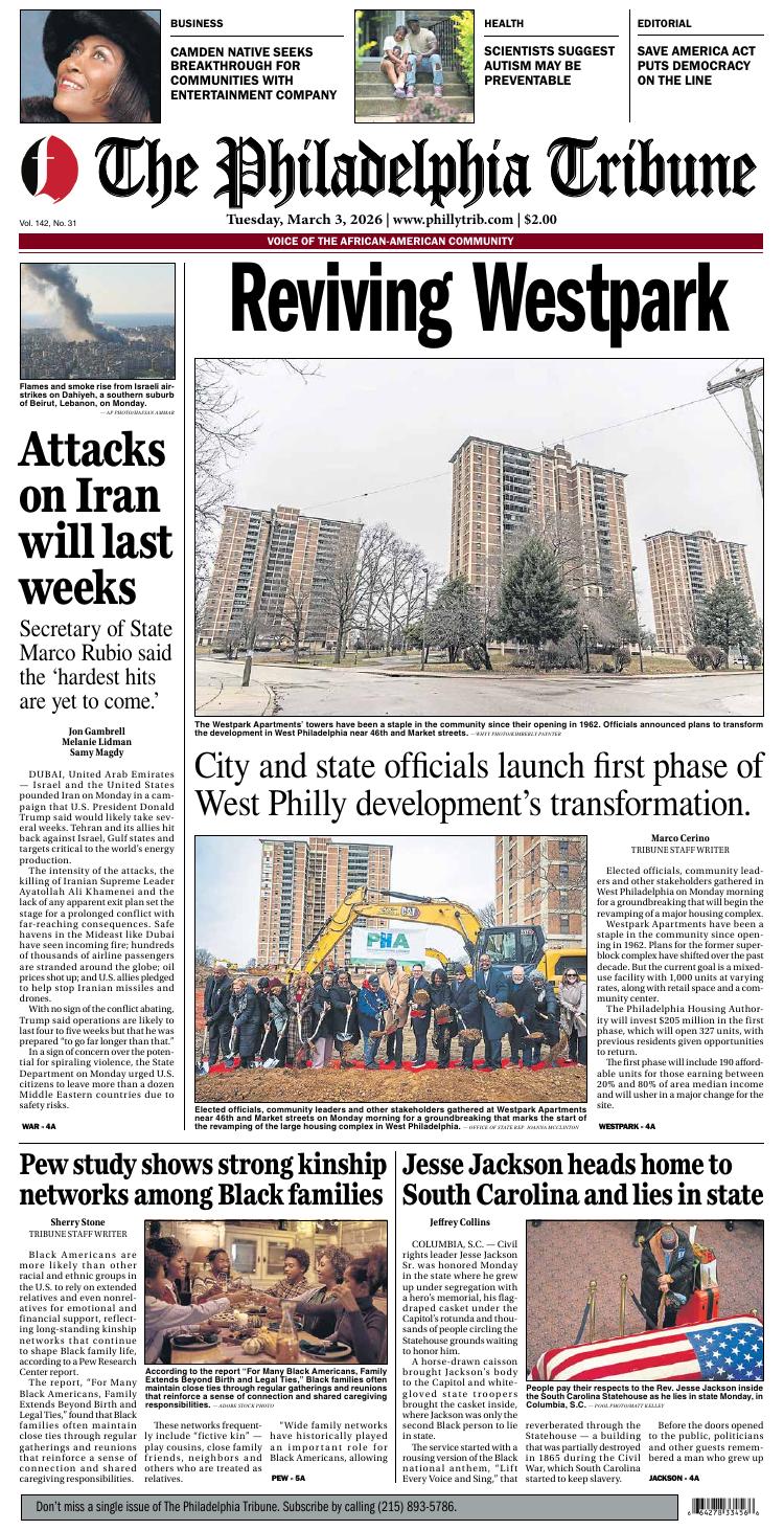 Page A1 | The Philadelphia Tribune e-Edition | phillytrib.com
