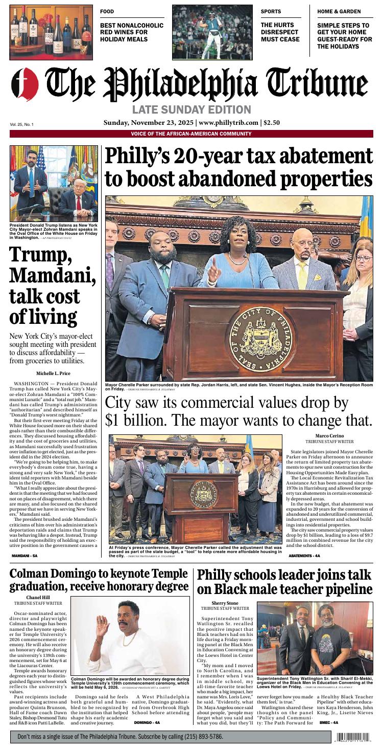 Page A1 | The Philadelphia Tribune e-Edition | phillytrib.com