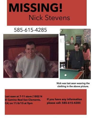 Update: OCSD Searching for Missing Person, Nick Stevens, 22 | Eye on SC ...