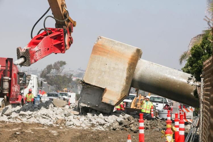 VIDEO: PCH Pedestrian Bridge Demolished | Eye on DP | picketfencemedia.com