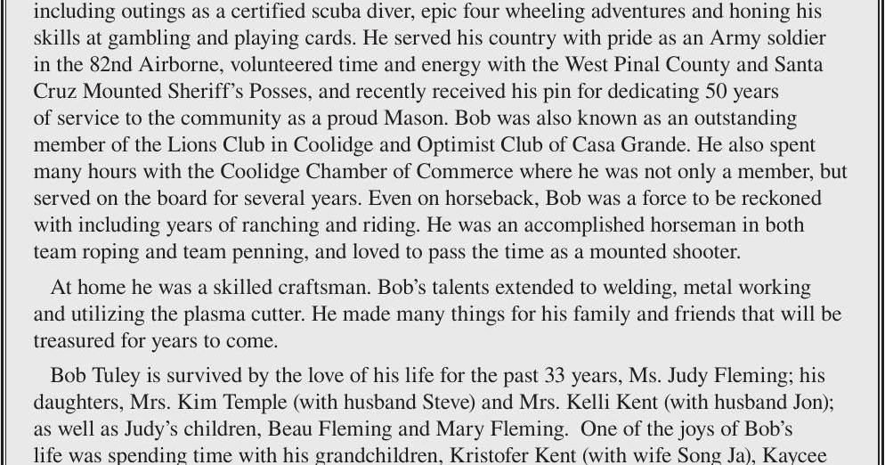 Robert “Bob” Tuley | Obituaries | pinalcentral.com