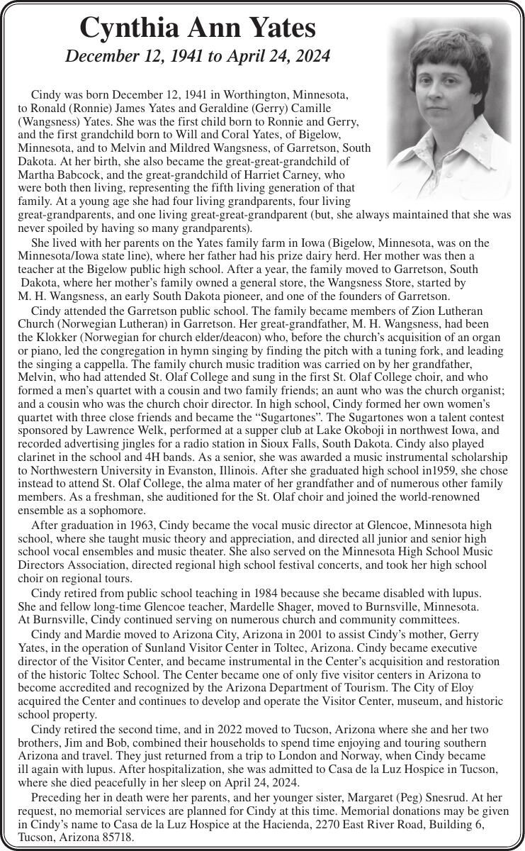 Cynthia Ann Yates | Obituaries | pinalcentral.com