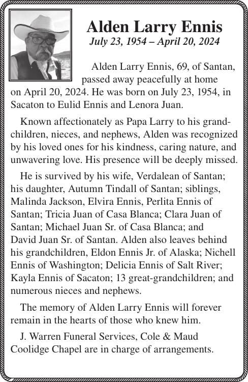 Alden Larry Ennis | Obituaries | pinalcentral.com
