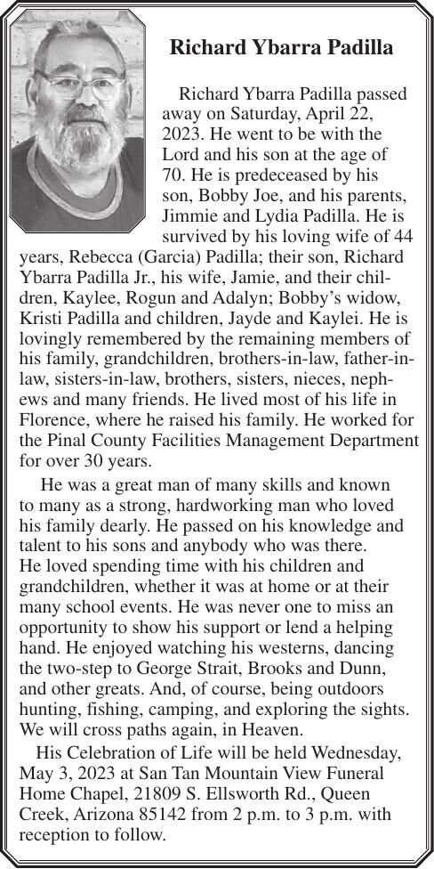 Richard Ybarra Padilla | Obituaries | pinalcentral.com