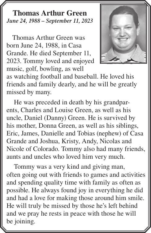 Thomas Arthur Green | Obituaries | pinalcentral.com