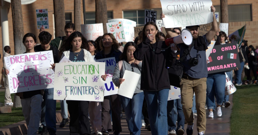 Student protest overwhelms anti-immigrant event at ASU | Arizona News ...