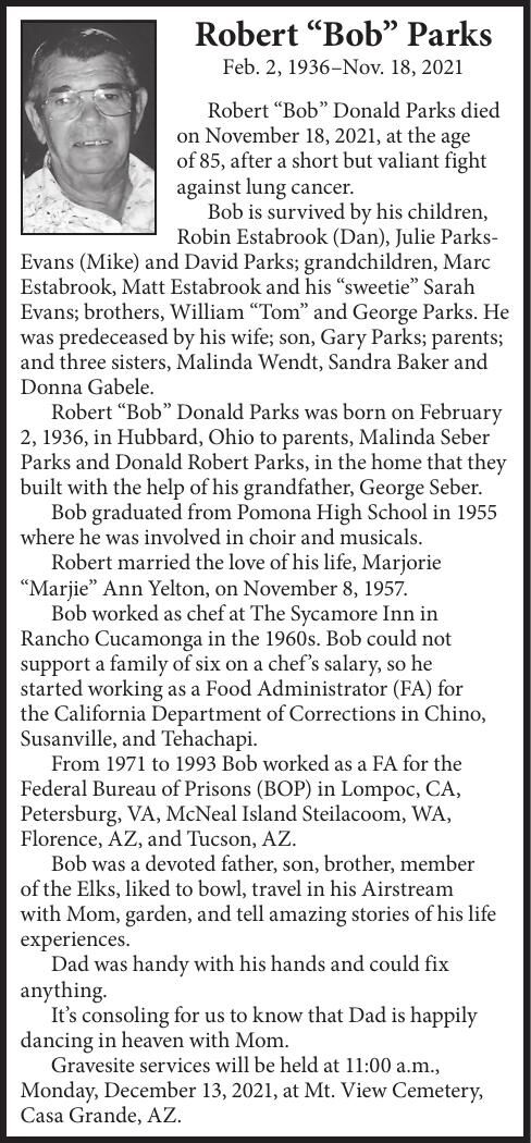 Robert “Bob” Parks | Obituaries | pinalcentral.com