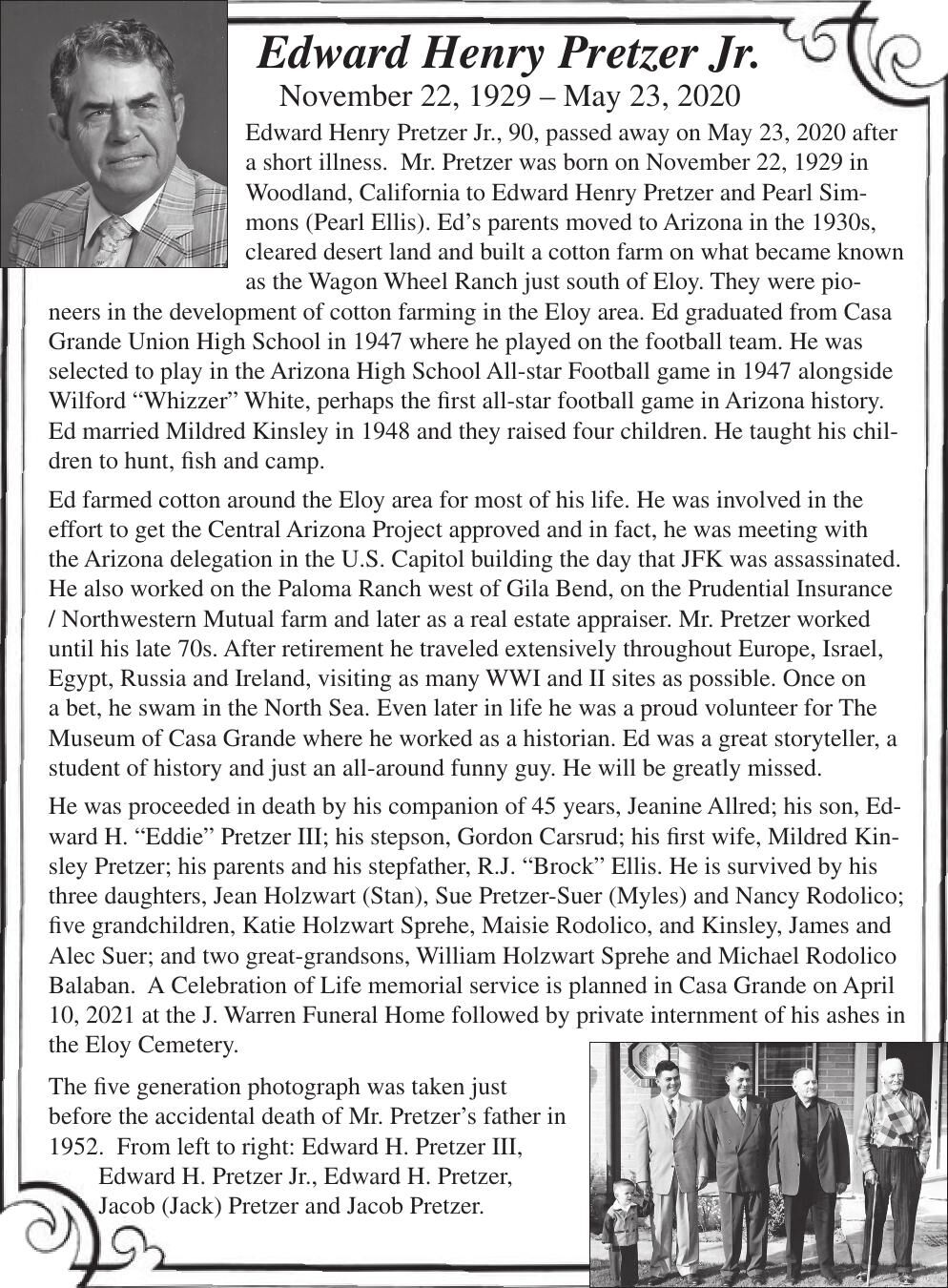 Edward Henry Pretzer Jr. | Obituaries | pinalcentral.com