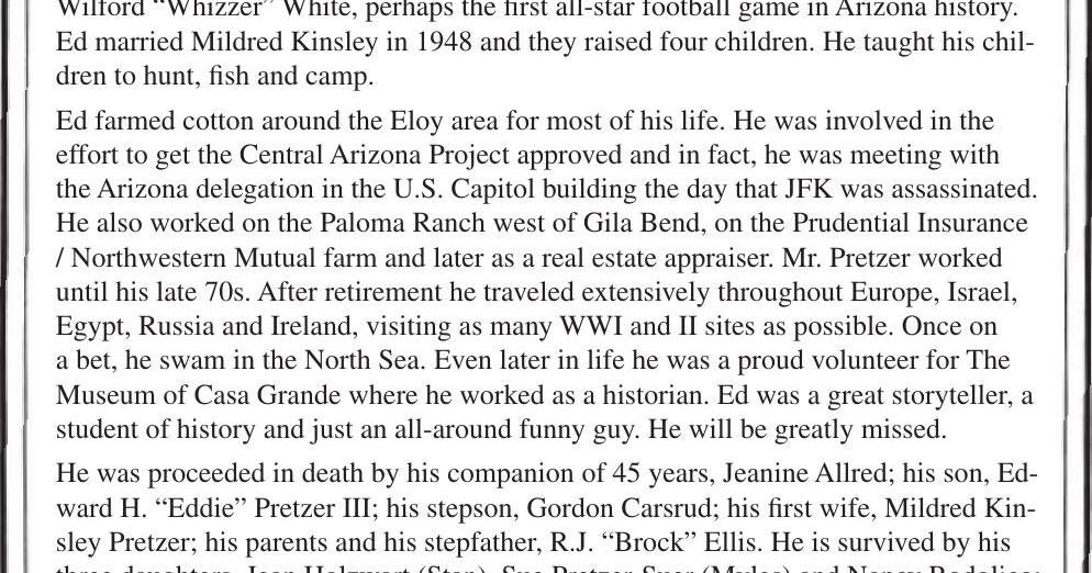 Edward Henry Pretzer Jr. | Obituaries | pinalcentral.com