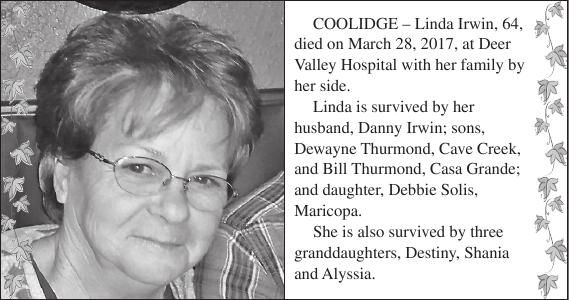 Linda Irwin | Obituaries | pinalcentral.com