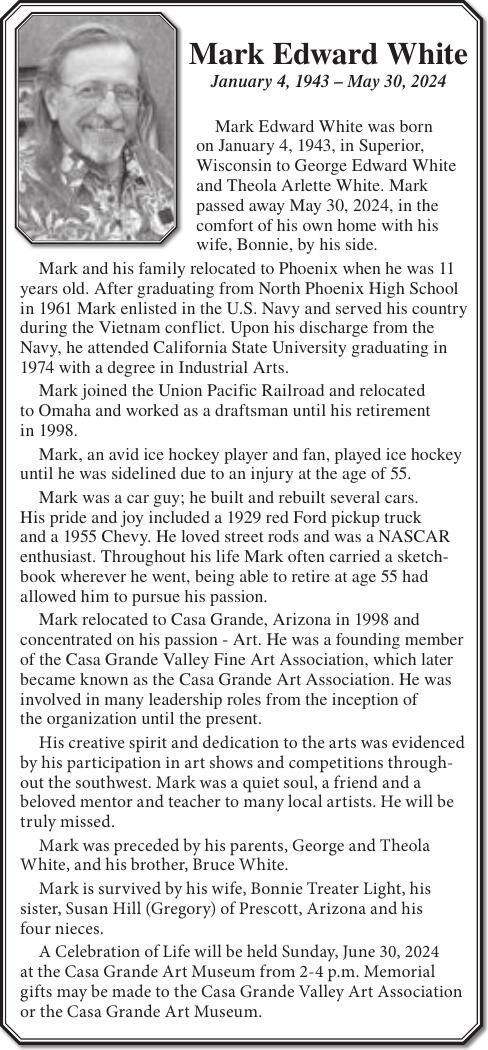 Mark Edward White | Obituaries | pinalcentral.com
