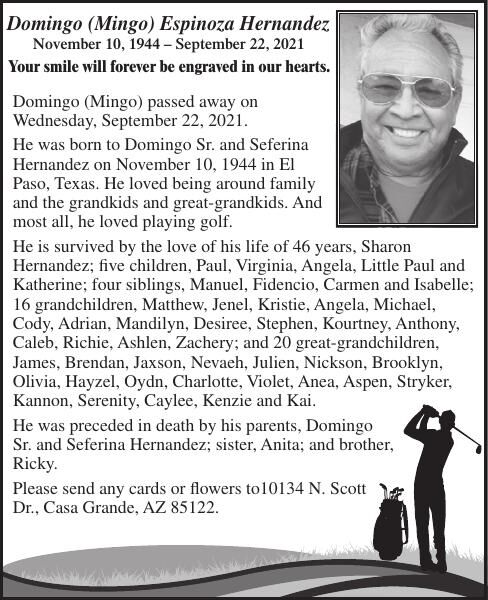 Domingo (Mingo) Espinoza Hernandez | Obituaries | pinalcentral.com