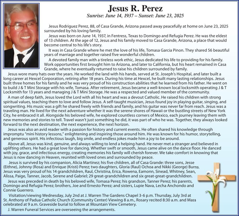 Jesus R. Perez | Obituaries | pinalcentral.com
