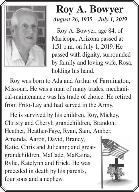 Roy A. Bowyer | Obituaries | pinalcentral.com
