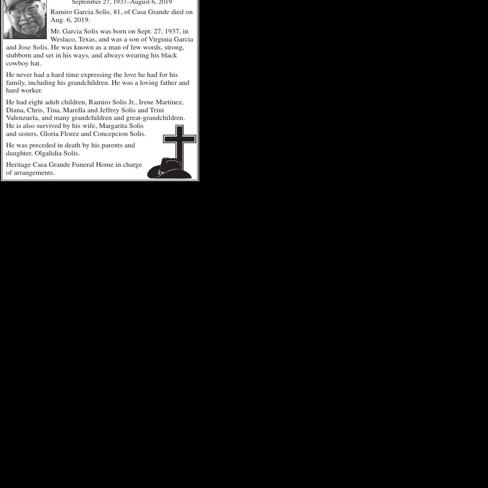 Ramiro Garcia Solis | Obituaries | pinalcentral.com