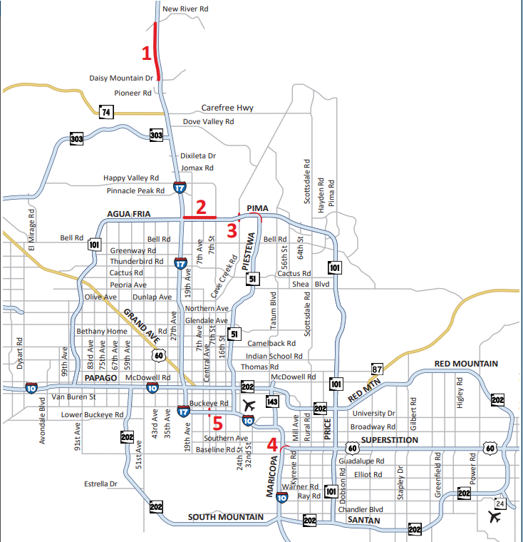 Restrictions, closures on sections of I-17, Loop 101 and US 60 ...