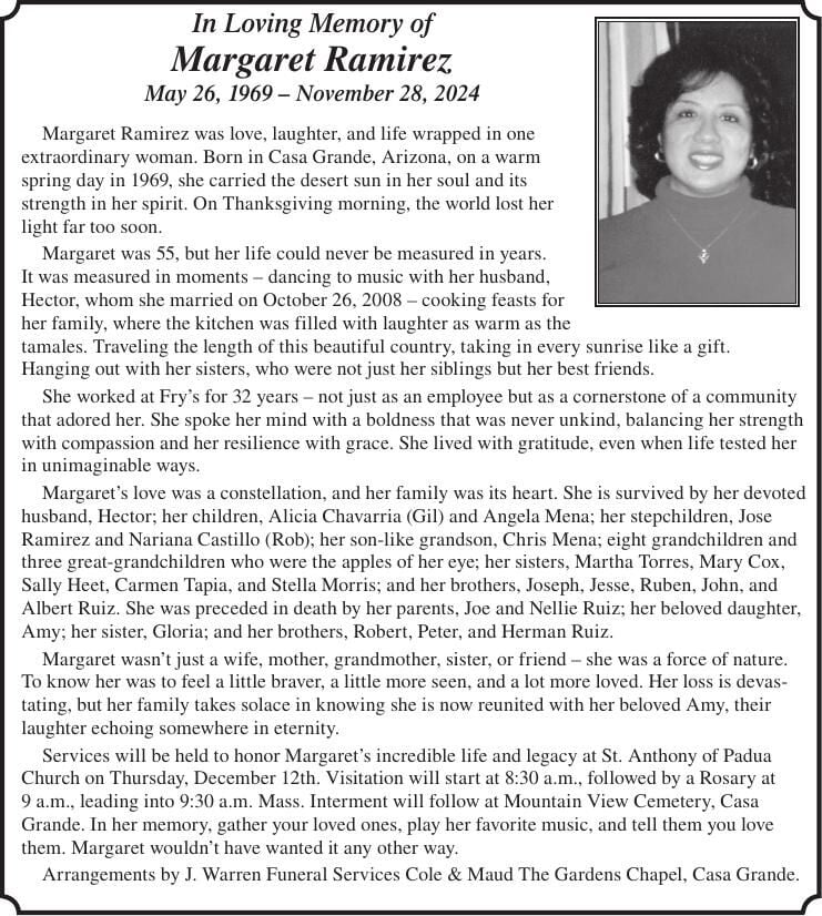 Margaret Ramirez | Obituaries | pinalcentral.com