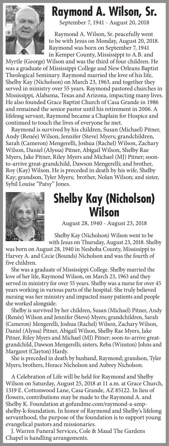 Raymond A. Wilson, Sr. and Shelby Kay (Nicholson) Wilson | Obituaries ...