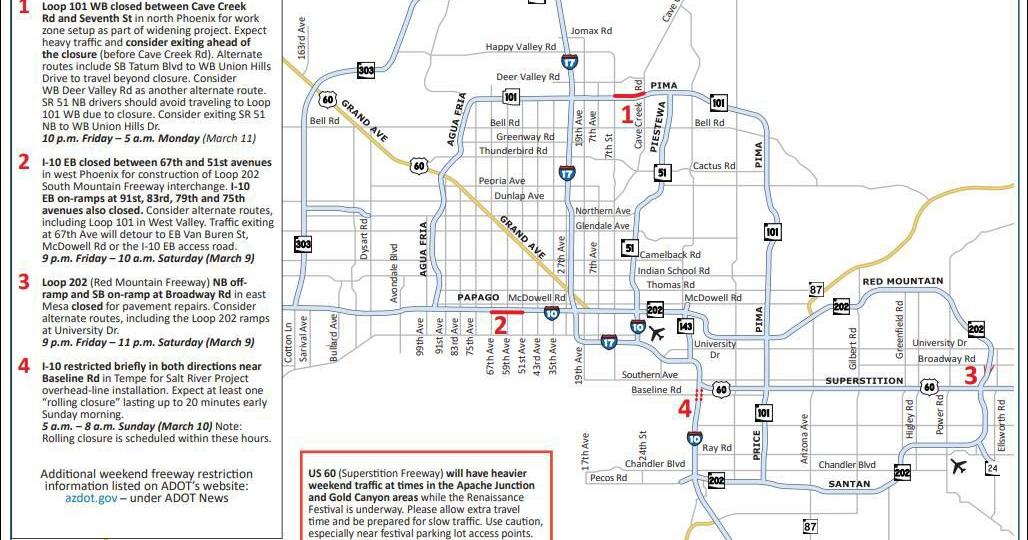 Road closures | Arizona News | pinalcentral.com