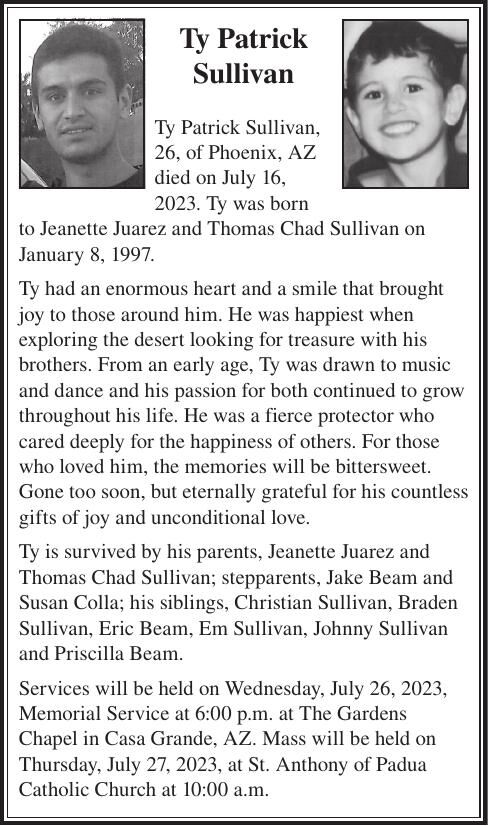 Ty Patrick Sullivan | Obituaries | pinalcentral.com
