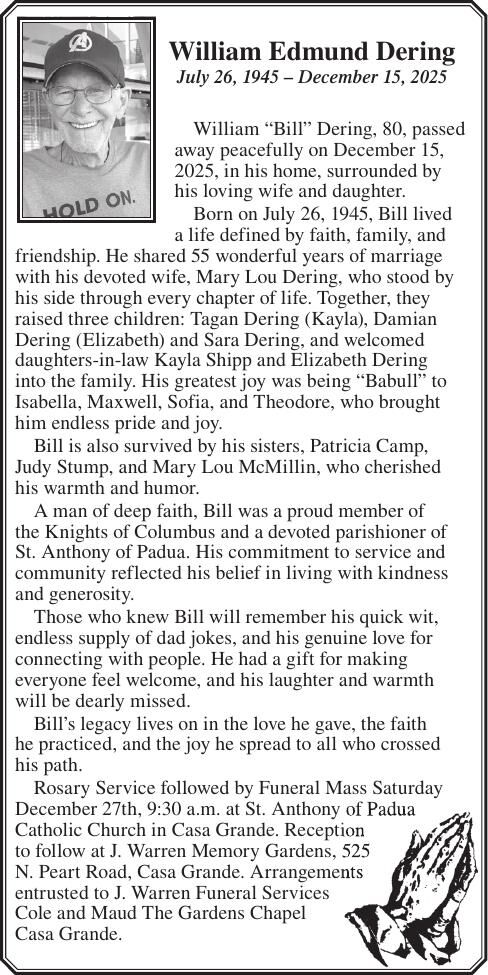 William Edmund Dering | Obituaries | pinalcentral.com