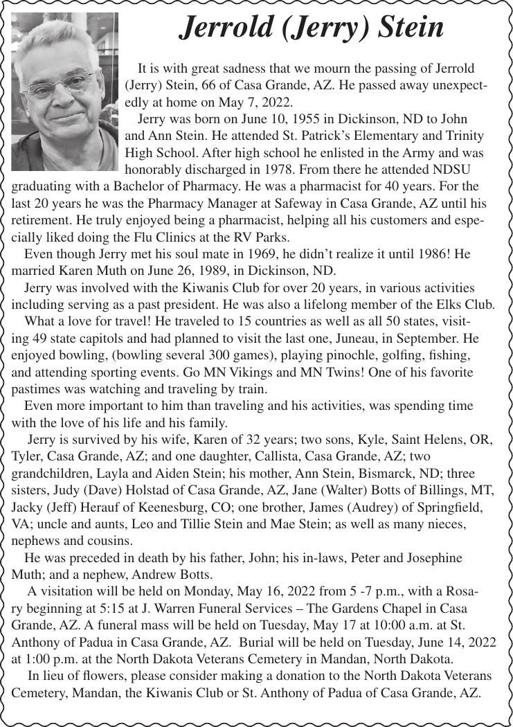 Jerrold (Jerry) Stein | Obituaries | pinalcentral.com