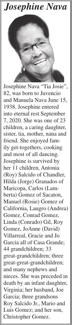 Josephine Nava | Obituaries | pinalcentral.com