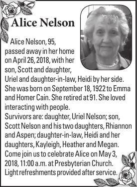 Alice Nelson | Obituaries | pinalcentral.com