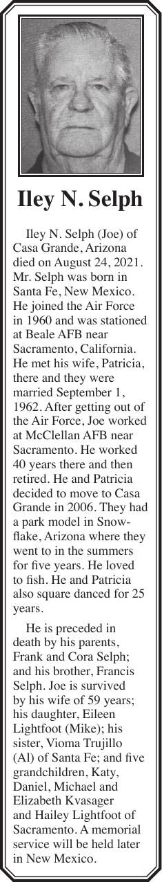 Iley N. (Joe) Selph | Obituaries | pinalcentral.com