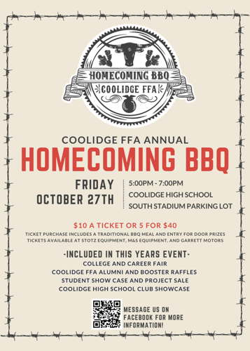 Coolidge FFA hosts homecoming barbecue fundraiser Oct. 27 | Education ...