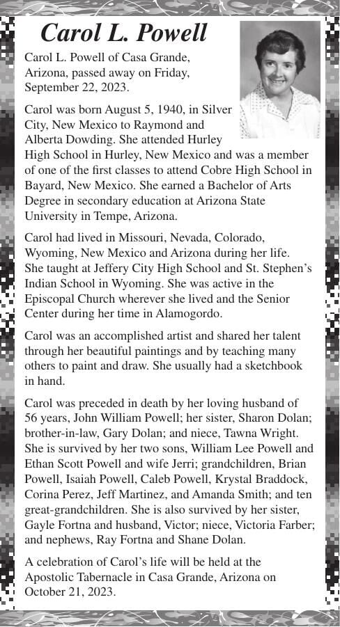 Carol L. Powell | Obituaries | pinalcentral.com