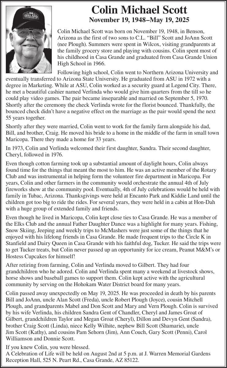 Colin Michael Scott | Obituaries | pinalcentral.com