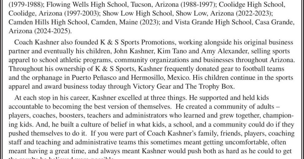 John Kashner | Obituaries | pinalcentral.com