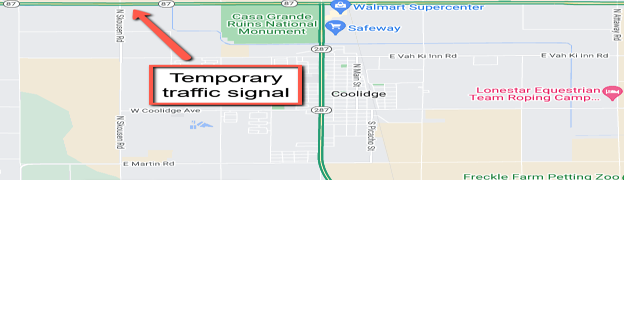 Temporary traffic signal map | | pinalcentral.com