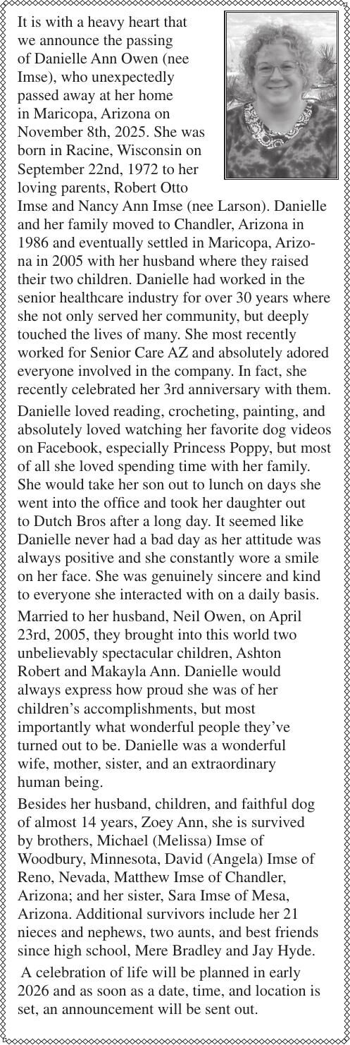 Danielle Ann Owen | Obituaries | pinalcentral.com