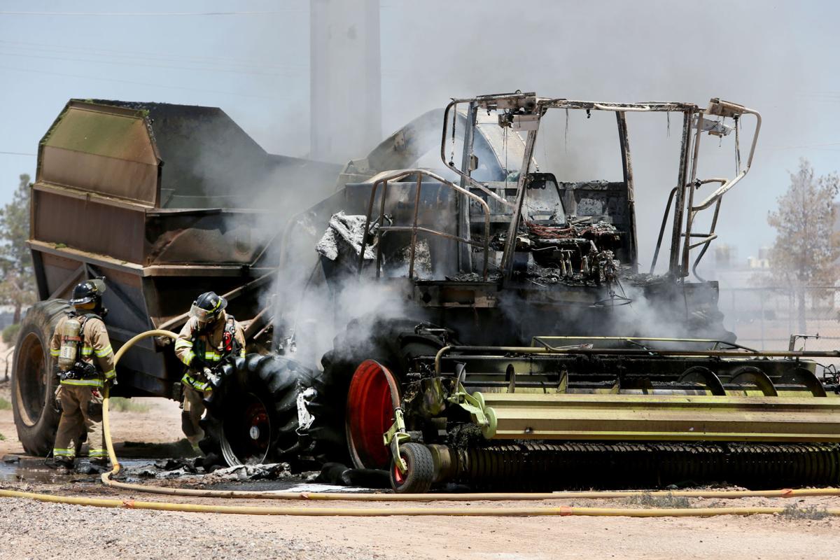 Combine fire closes road in west Casa Grande | Area News | pinalcentral.com