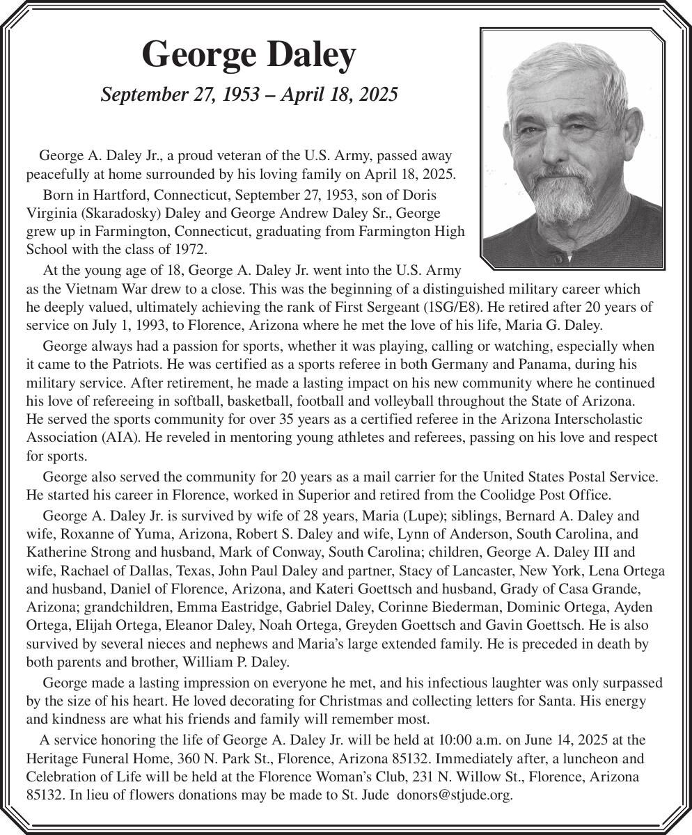 George Daley | Obituaries | pinalcentral.com