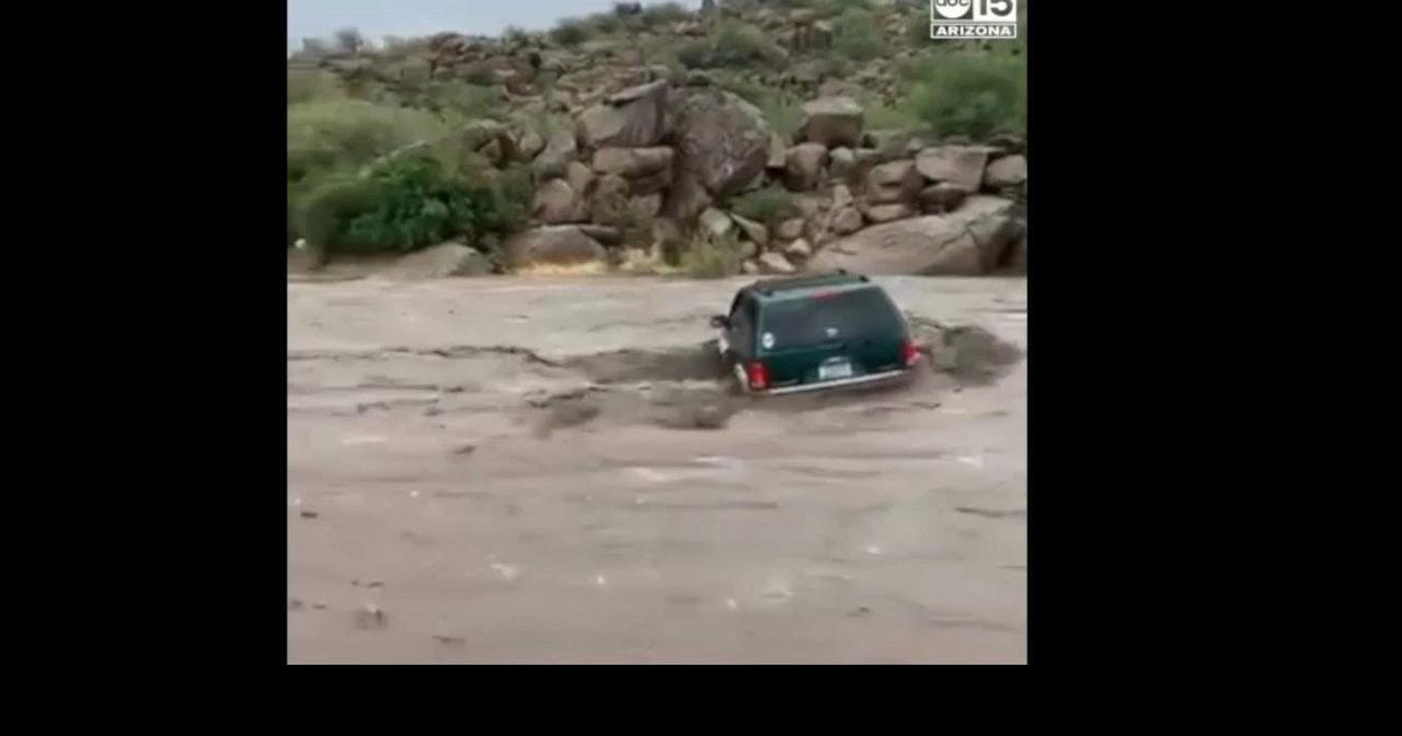 Harrowing Arizona flood rescue captured in video taken by bystanders ...