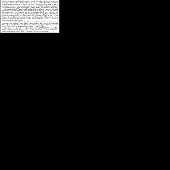 Joseph M. Scott | Obituaries | pinalcentral.com