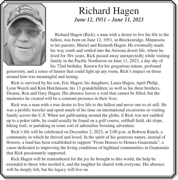 Richard Hagen | Obituaries | pinalcentral.com