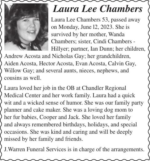 Laura Lee Chambers | Obituaries | pinalcentral.com