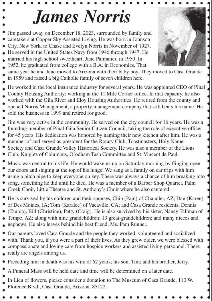 James Norris | Obituaries | pinalcentral.com